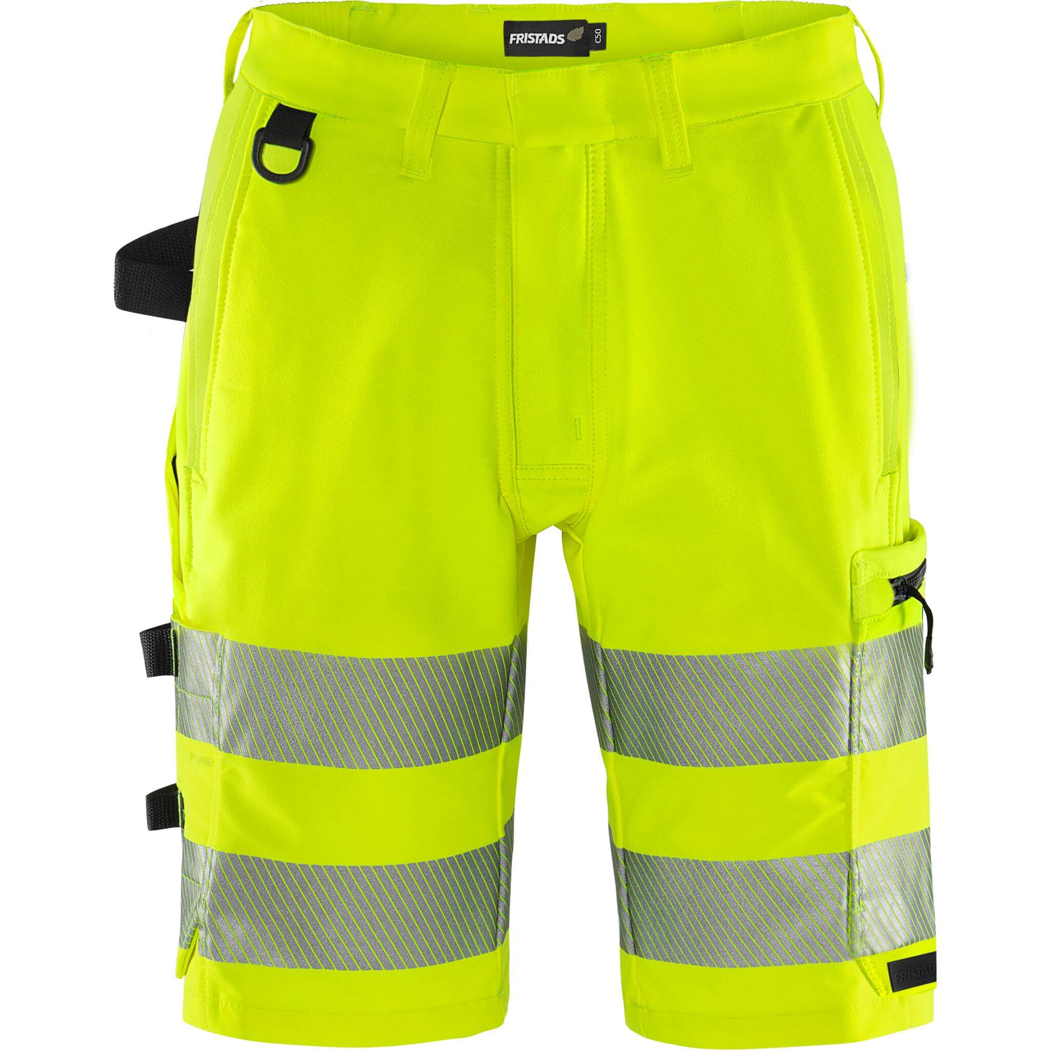 Fristads Hi-Vis Green 4-Way-Stretch Shorts Class 2 - 2648 GSTP