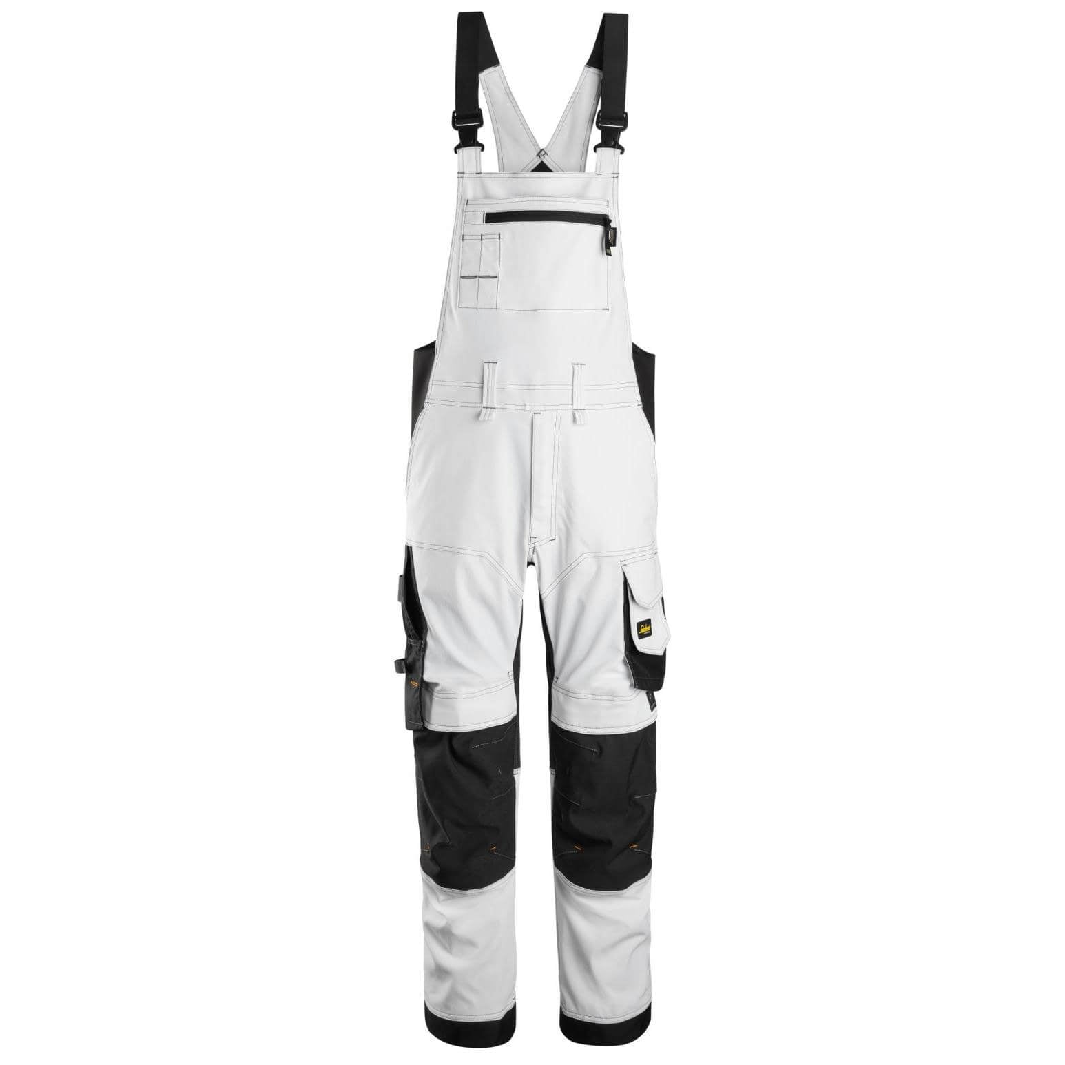 Snickers 6051 Allroundwork Stretch Bib And Brace Trousers Grey White