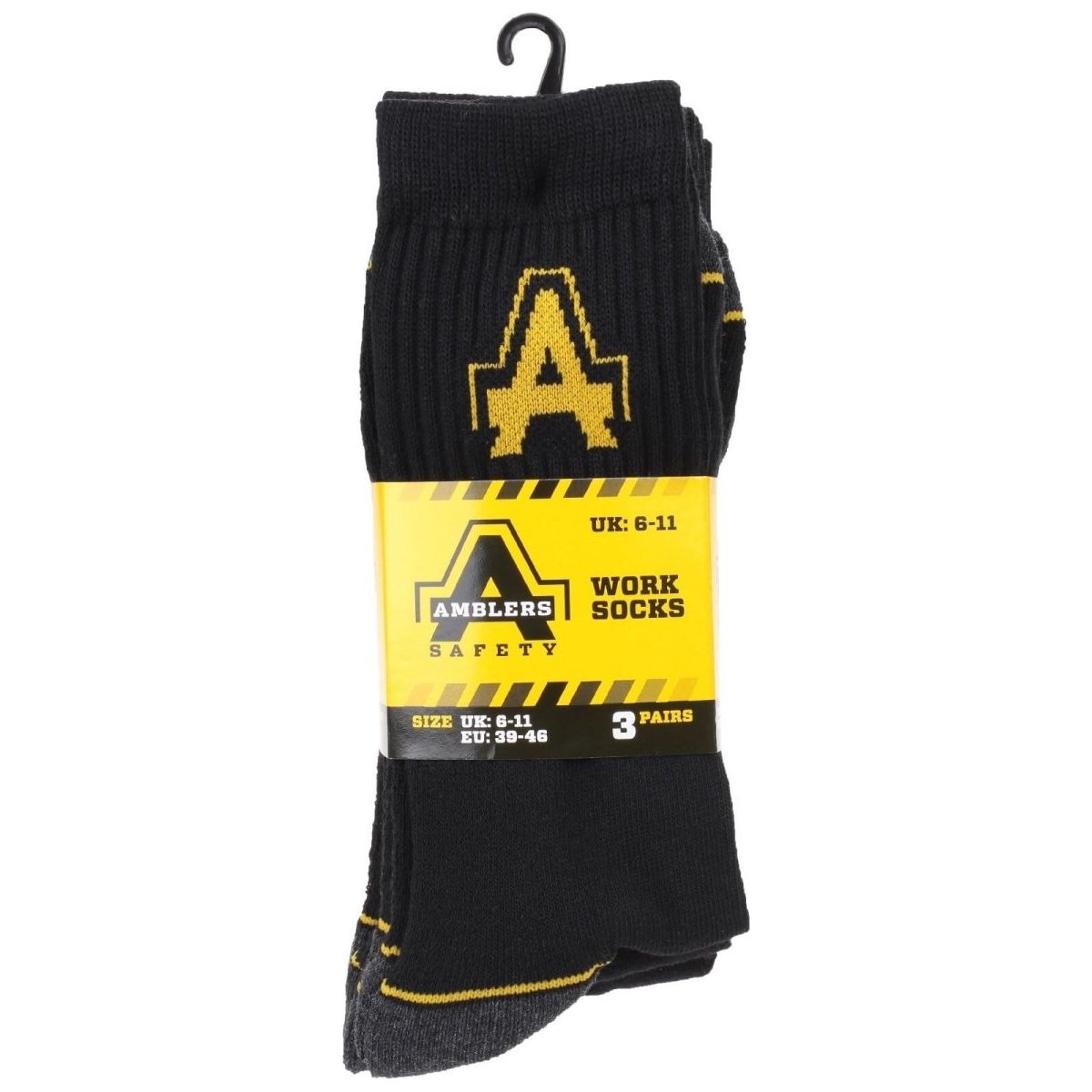 Amblers Safety Heavy-Duty Work Socks 3-pack Mens